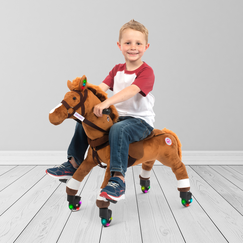 Push Pony™ Soft, Plush Ride-On for Toddlers - Lights, Sounds & Handle