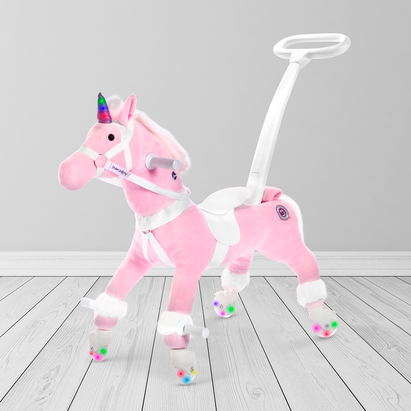 Push Pony™ Soft, Plush Ride-On for Toddlers - Lights, Sounds & Handle