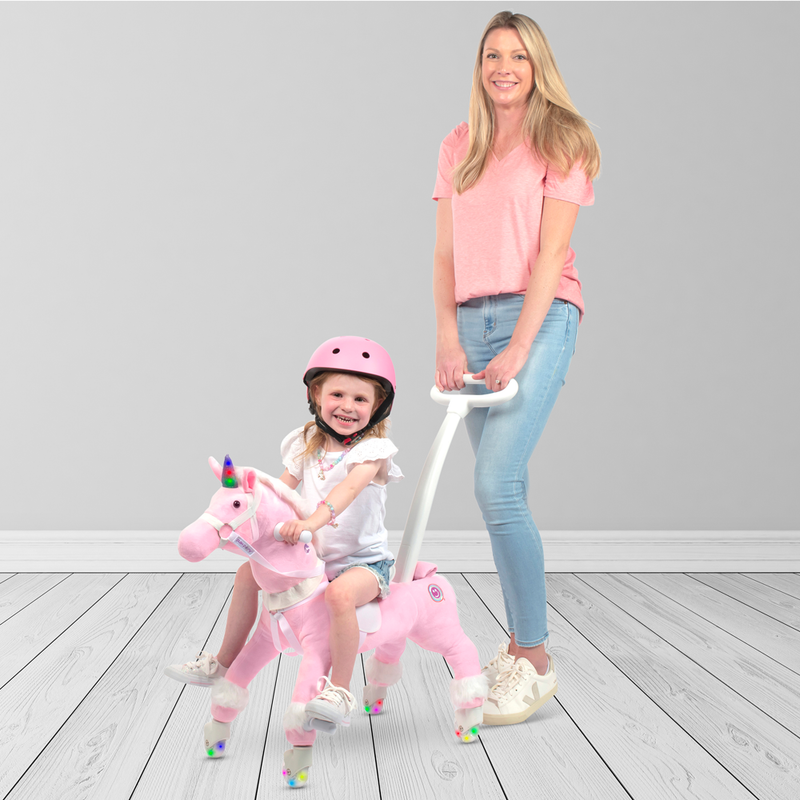 Push Pony™ Soft, Plush Ride-On for Toddlers - Lights, Sounds & Handle