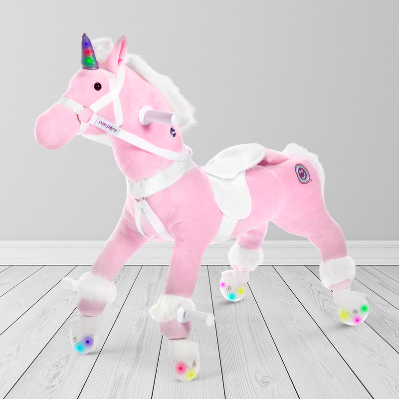 Push Pony™ Soft, Plush Ride-On for Toddlers - Lights, Sounds & Handle